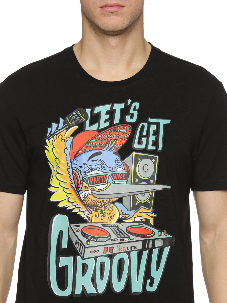 KF Let's Get Groovy Men's Black Short Sleeve T Shirt – KF.LIFE